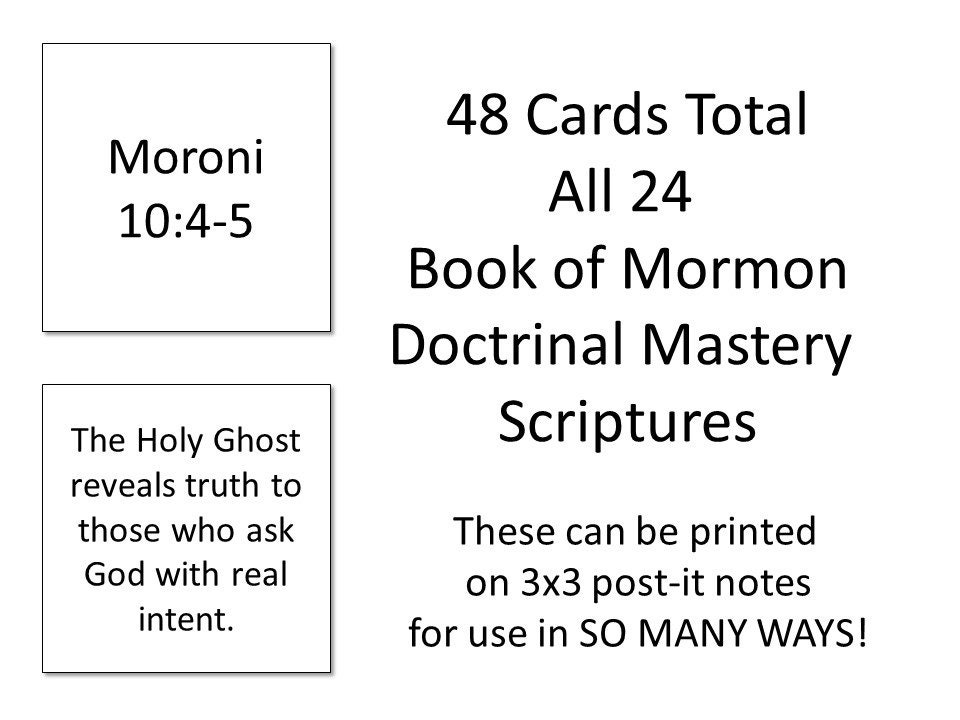 2024 Book of Mormon Seminary Doctrinal Mastery Memory Game - Etsy