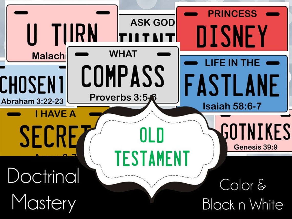 Old Testament Doctrinal Mastery 2022 License Plates Printable - Etsy