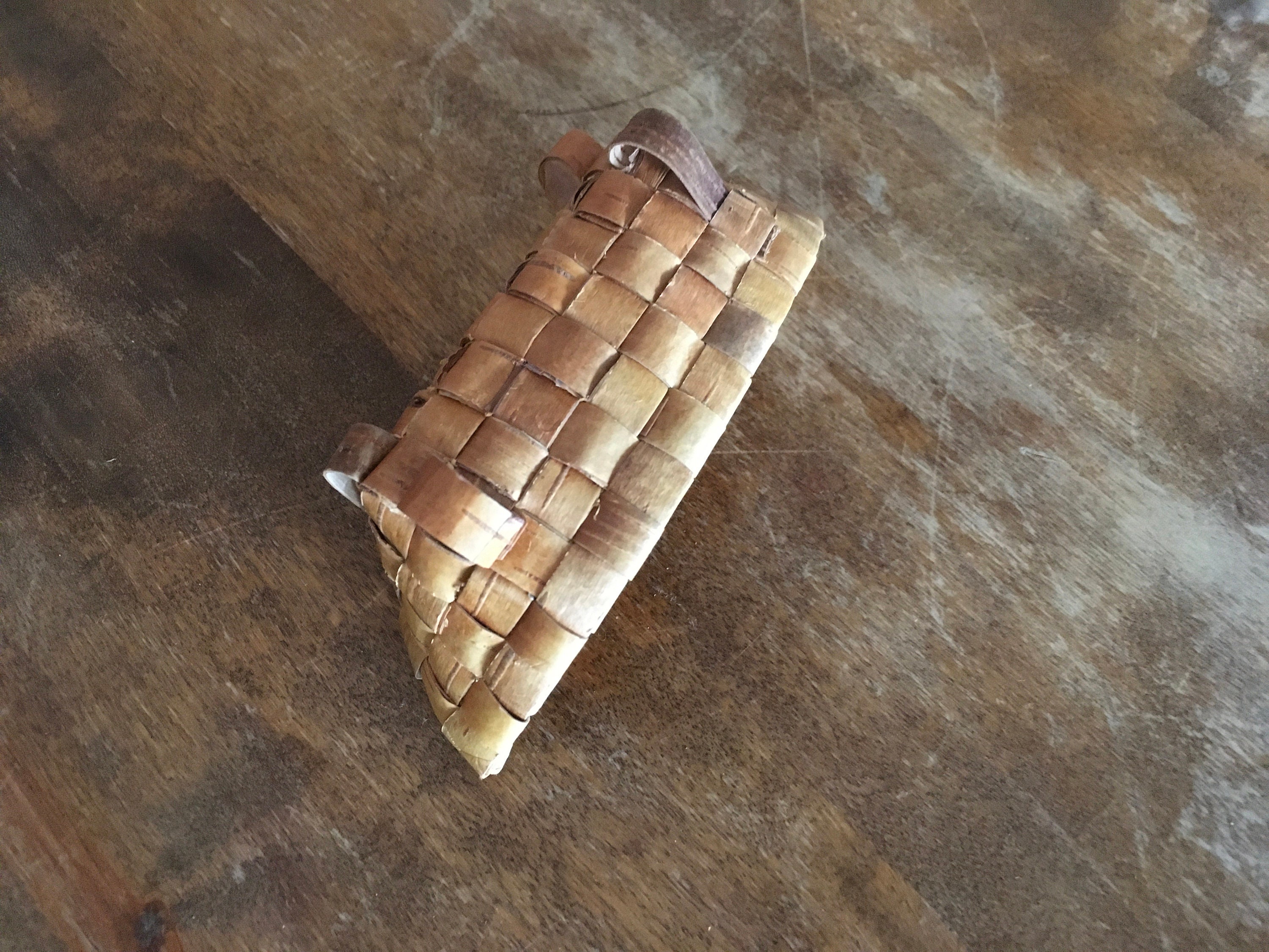 Vintage Birch Bark Boat Shaped Container - Etsy