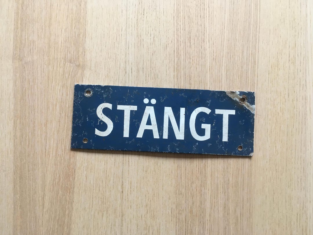 Closed Sign / Stängt / Swedish Sign / Vintage Sign - Etsy