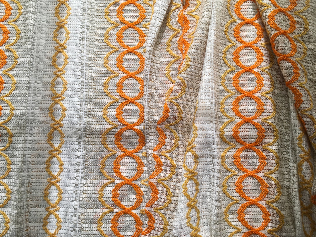 3 Piece Curtain Set / Sheer Net Curtains / Vintage 1970s Curtain Set ...