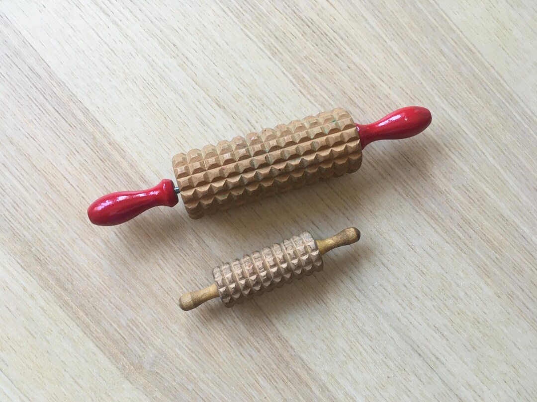 Vintage Swedish Small Rolling Pin Set / for Crispbread / Kruskavel ...