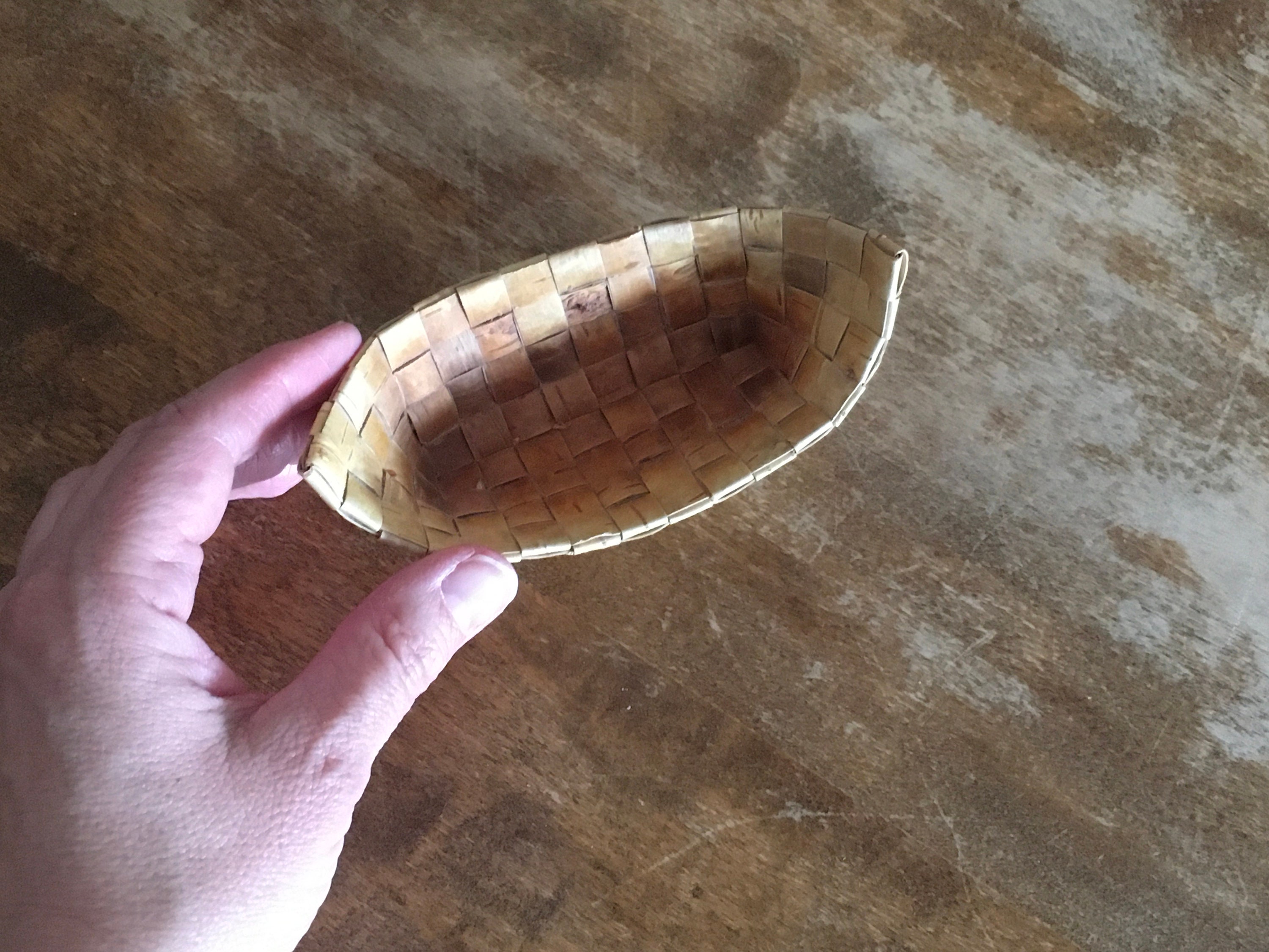 Vintage Birch Bark Boat Shaped Container - Etsy