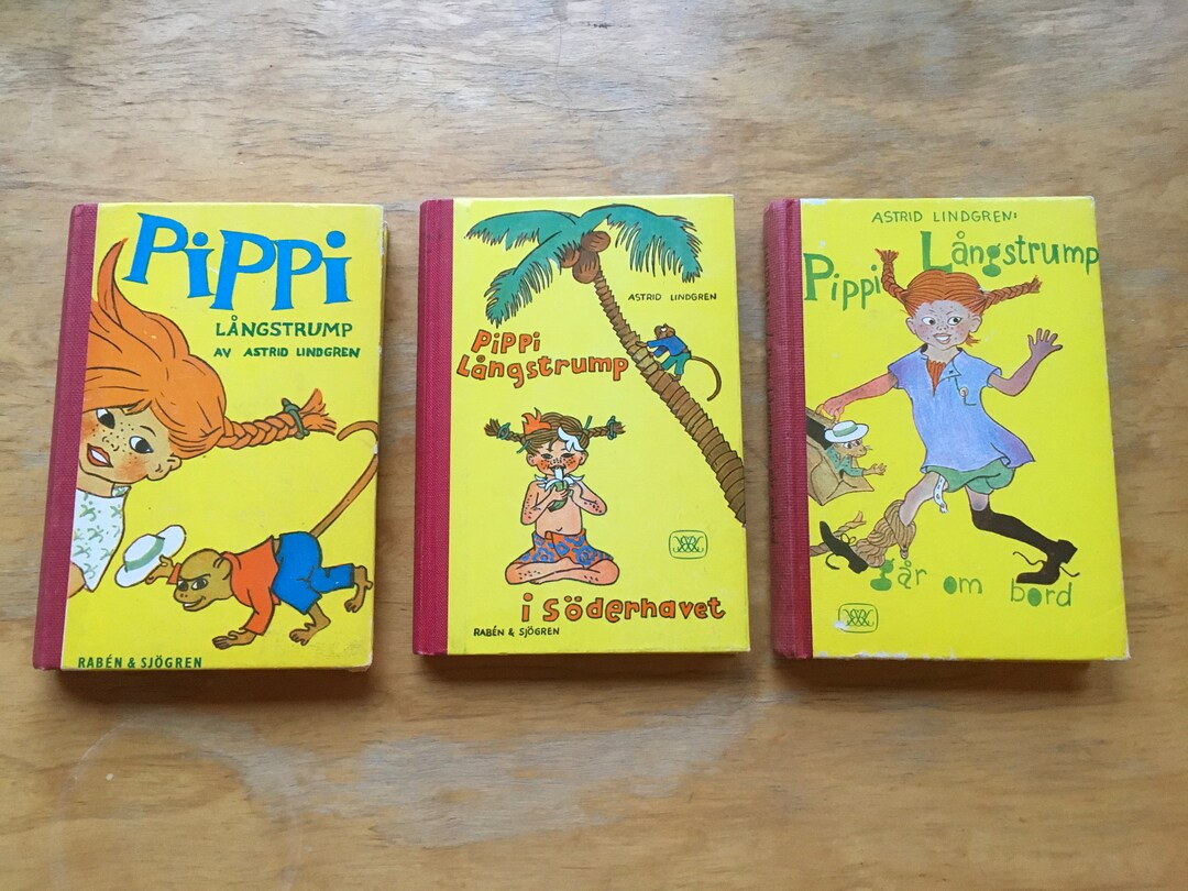 Mid Century Set of 3 Pippi Longstocking Books - Etsy