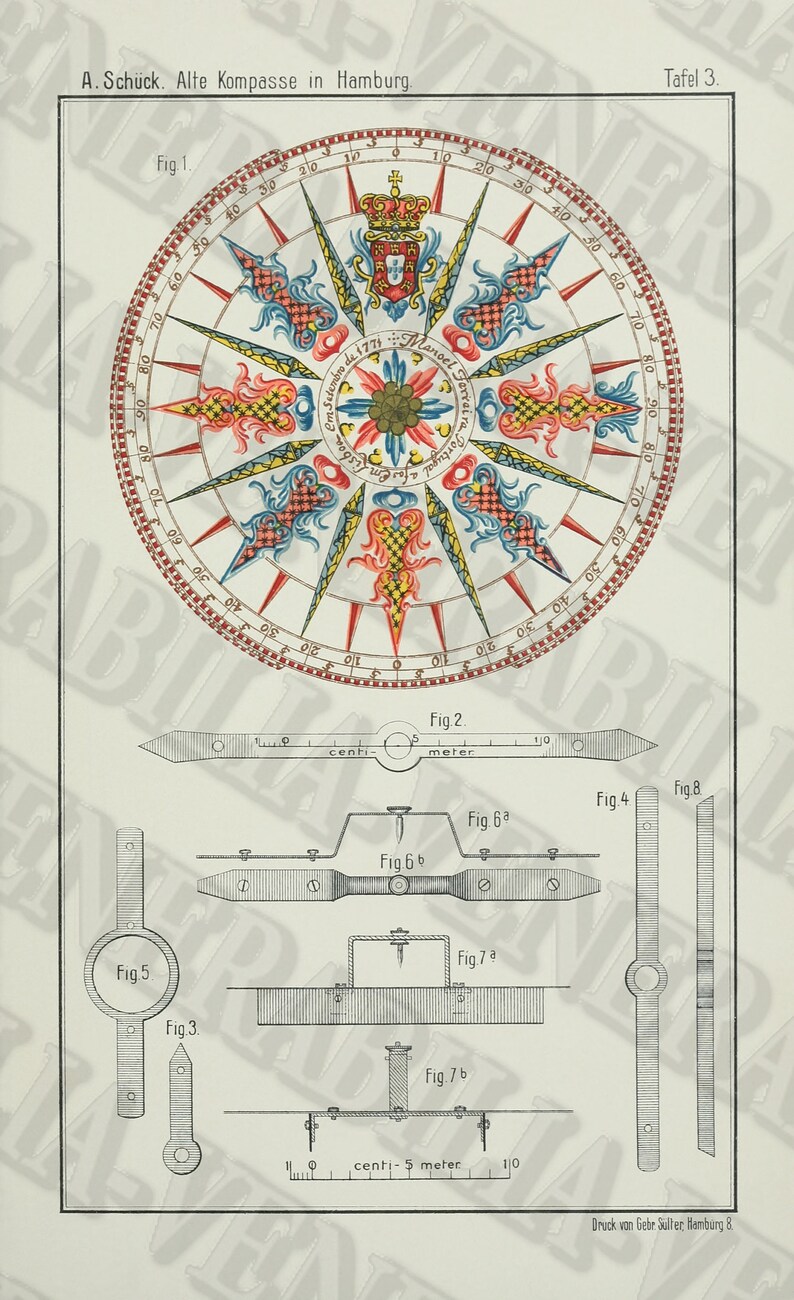 1910 Collection of 36 Vintage Compass Rose Design - Etsy