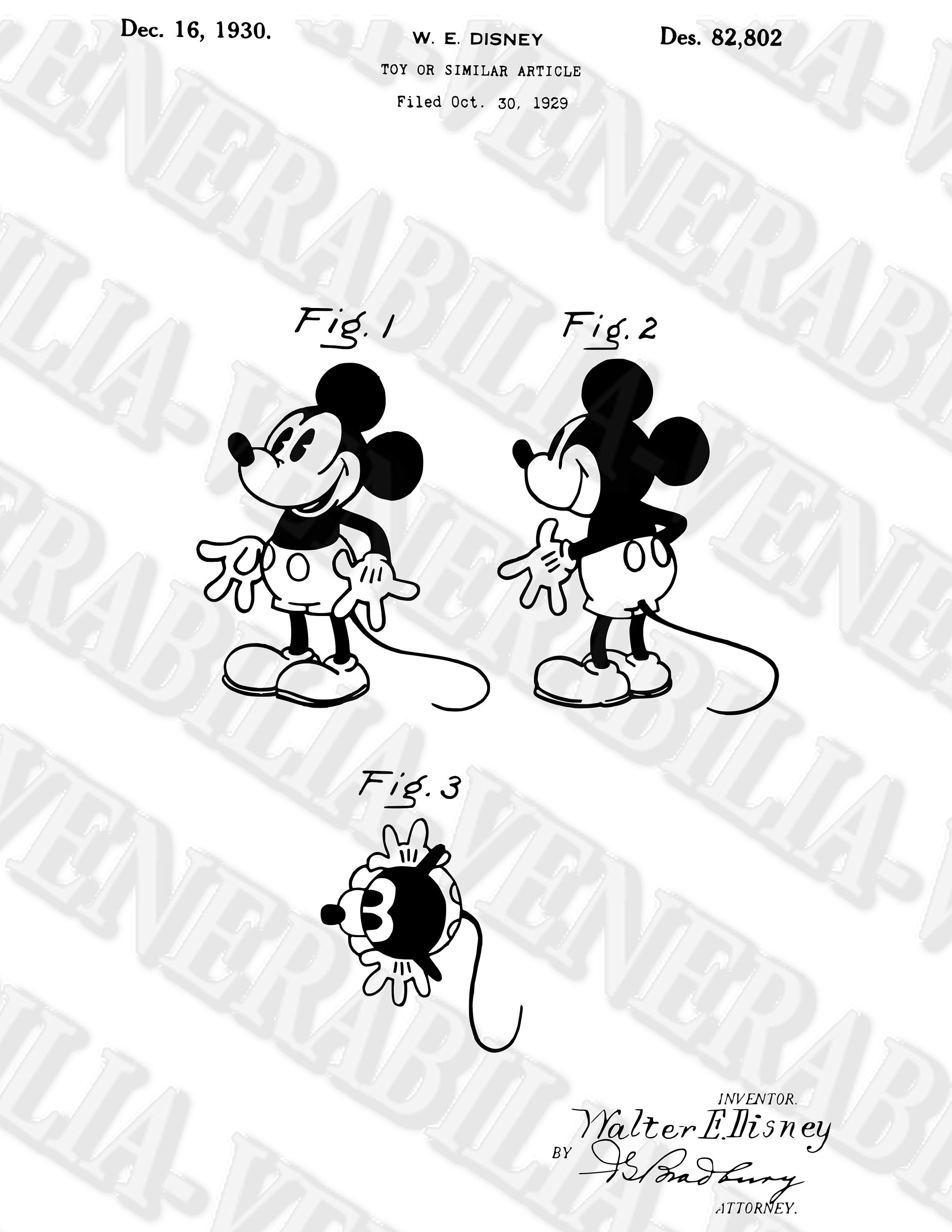 1930 Patent Mickey Mouse Instant Digital Download JPG - Etsy