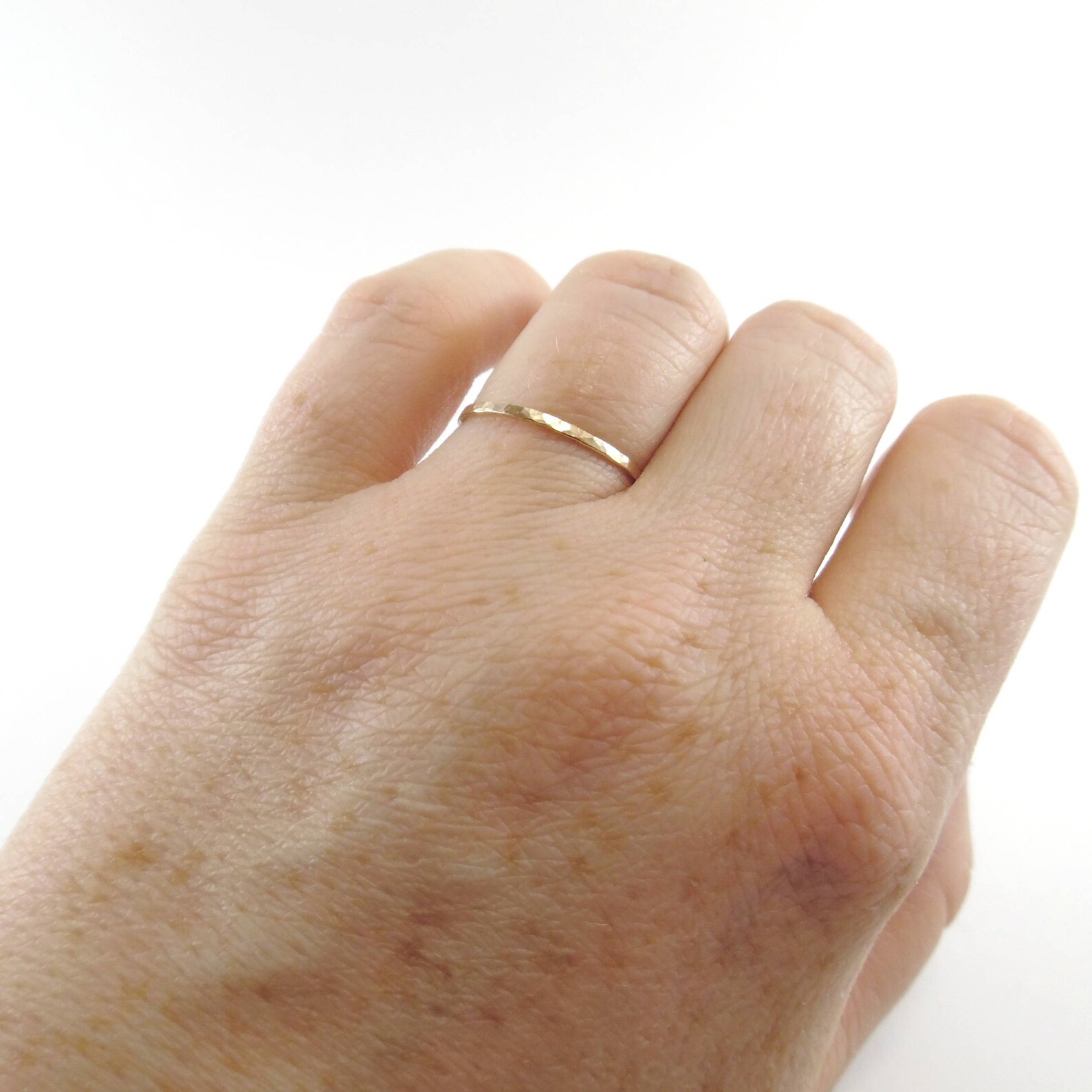 Hammered Gold Stacking Ring Thin 14K Gold Fill Ring - Etsy Canada