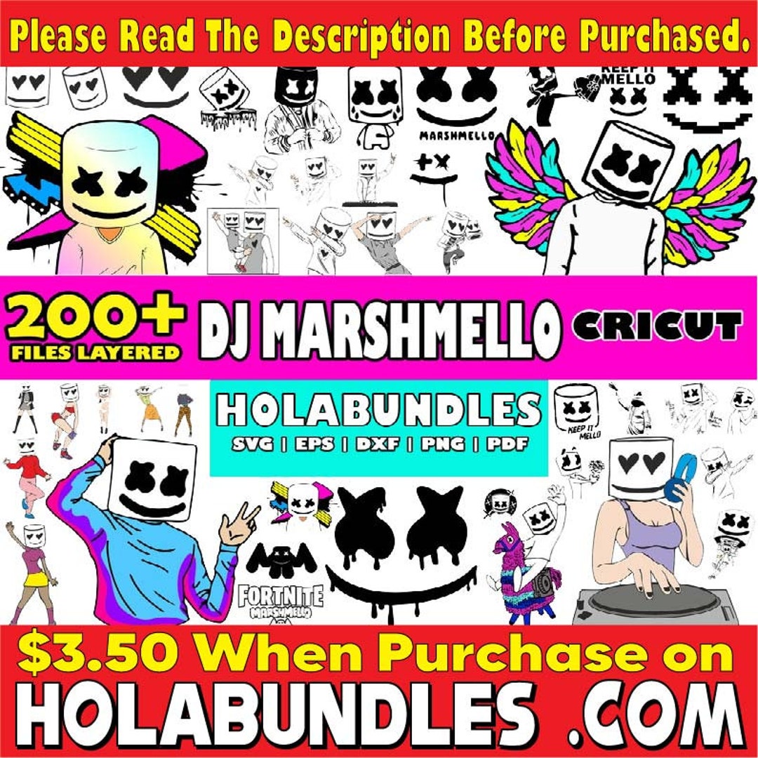 Marshmallow Svg, Dj Marshmello Svg for Cricut, Marshmello Font ...