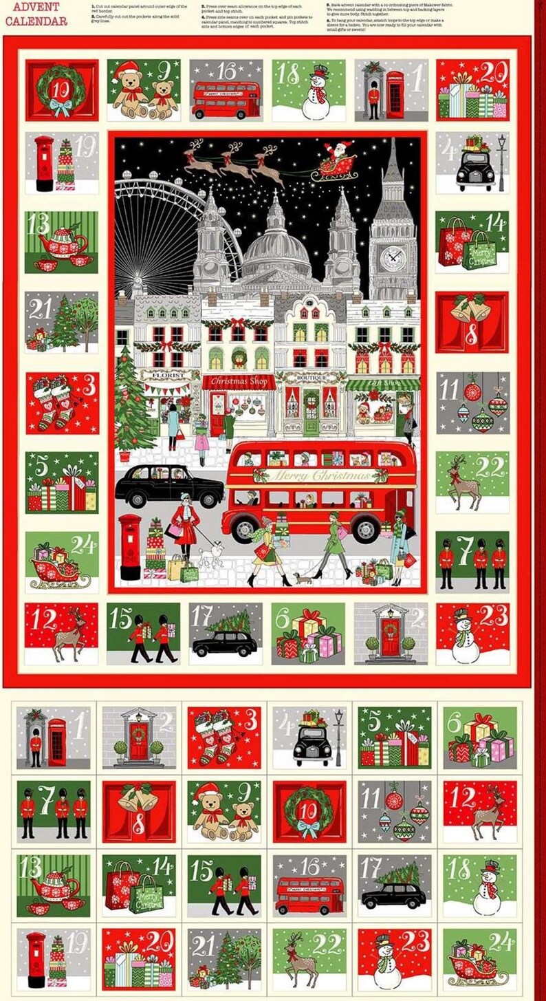 Makower London Advent 2369/1. Sew a Christmas Advent Calendar With This ...