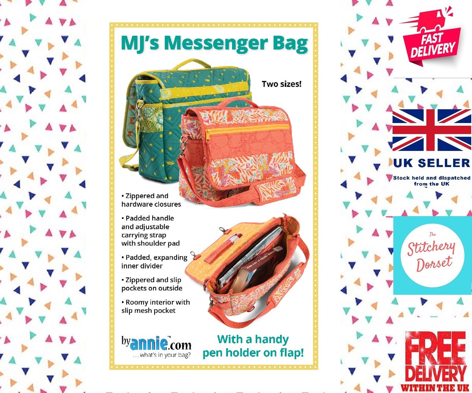 Byannie Mj's Messenger Bag Pattern. PBA261 Sewing Pattern for Messenger ...