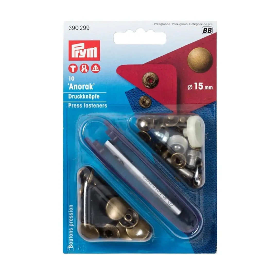 Prym, Press Fasteners, ANTIQUE BRASS, 15mm. 390 299. Pack of 10 ...