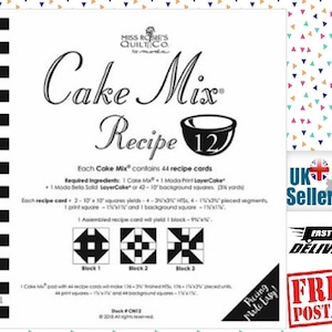 MODA Cake Mix Recipe 12 (TWELVE) Foundation Paper for Layer Cake / 10 ...
