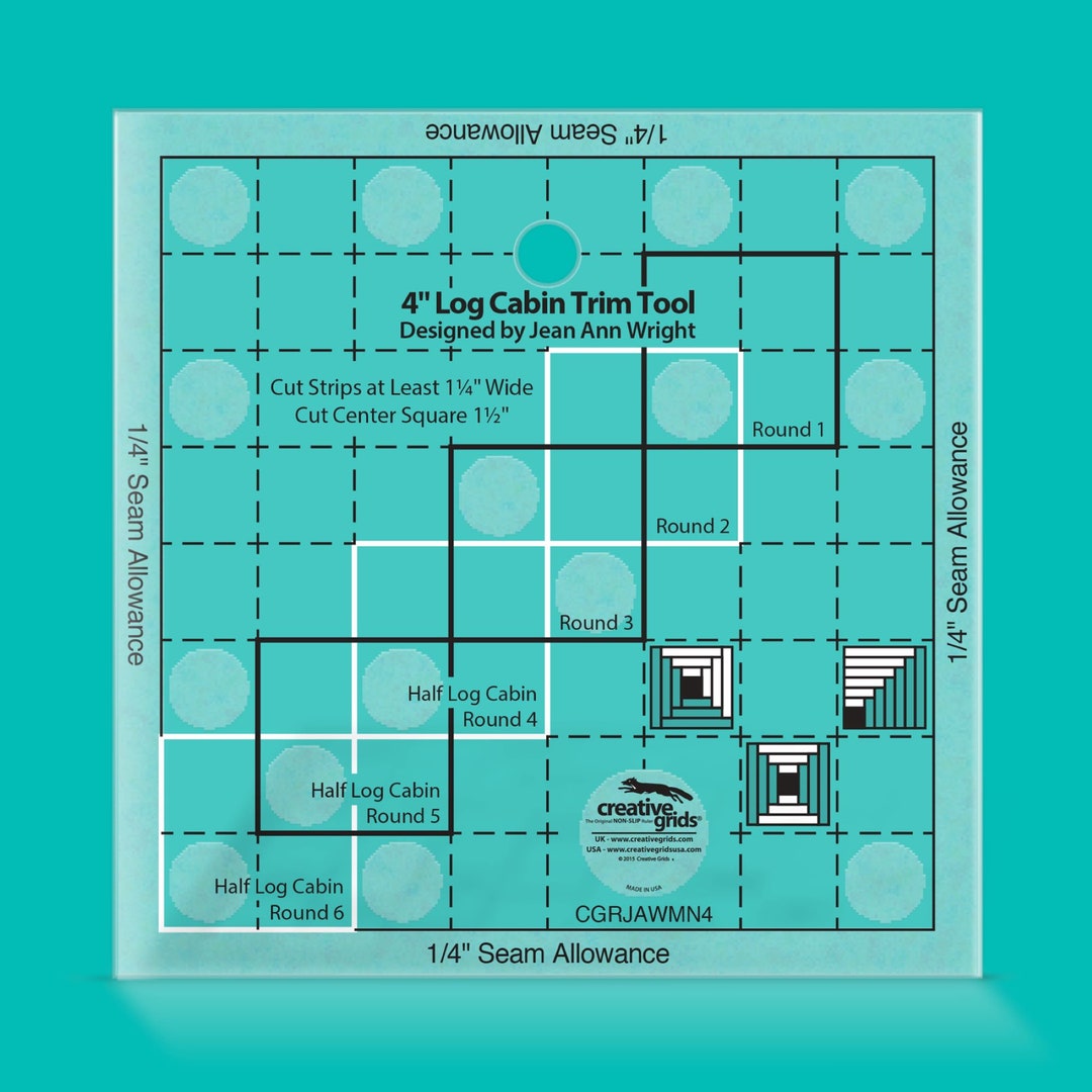 Creative Grids 4" Log Cabin Trim Tool Quilt Ruler. CGRJAWMN4. Size of ...