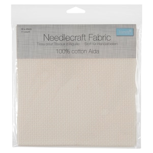 11 Count CREAM Aida Fabric Piece. Trimits. 30x45cm (12" X 18"). Cotton ...