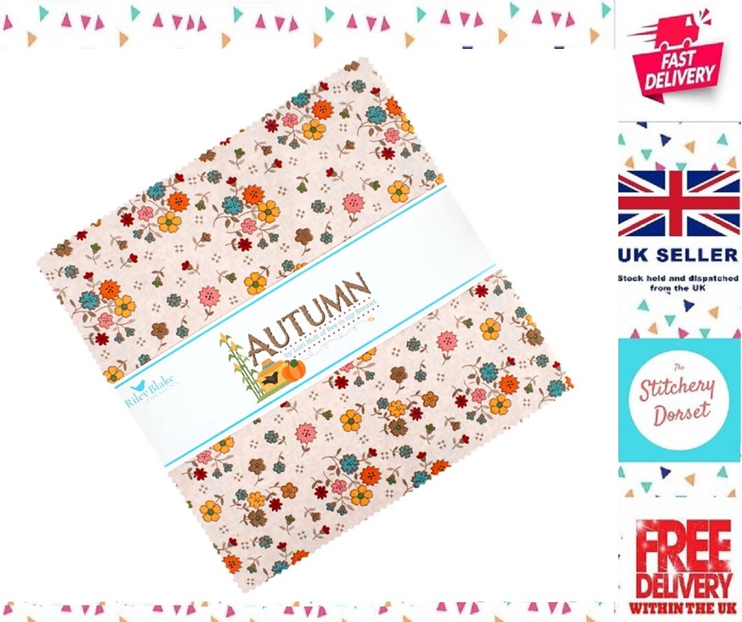 Riley Blake Autumn by Lori Holt, Contains 42 Pieces Measuring 10 Square Quality Cotton Quilting ...