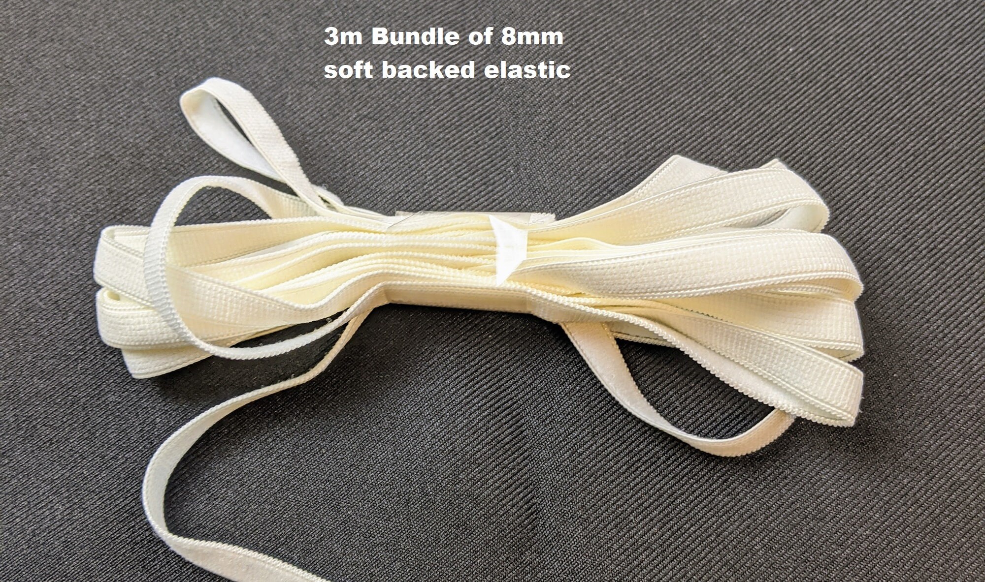 White Elastic 8mm wide / soft backed knicker elastic sold in | Etsy