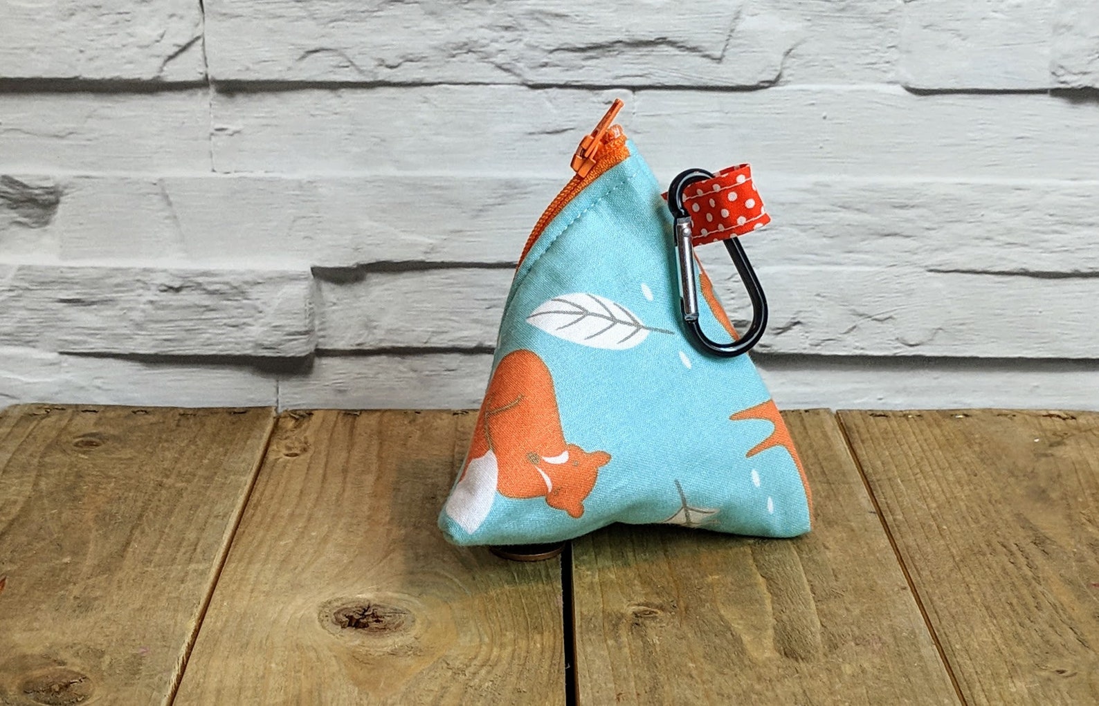 Handmade Blue Fox Pouch Bag, Coin Purse, Key Purse, Small Make up Purse ...