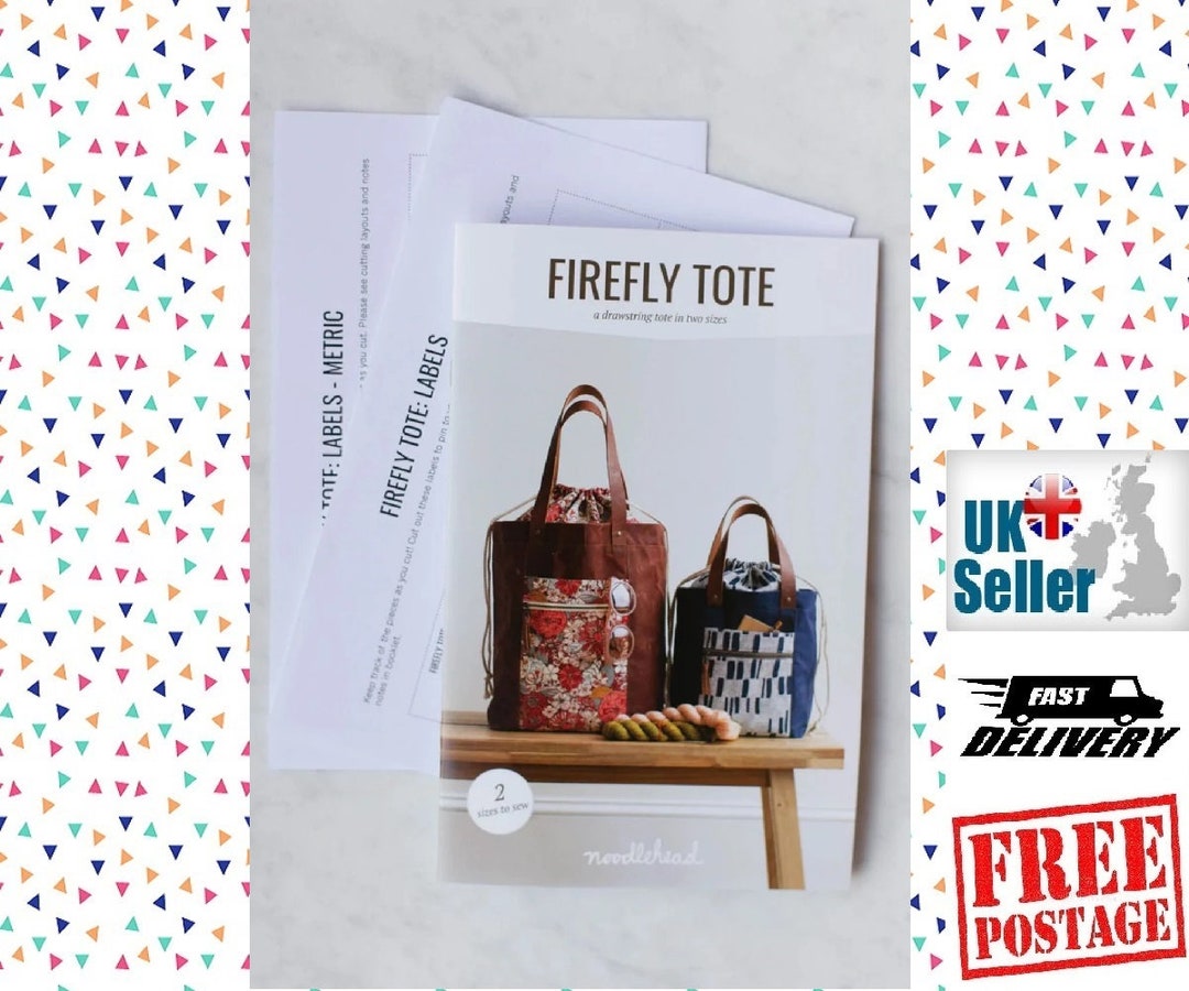Firefly Tote Bag Sewing Pattern by Noodlehead. Drawstring Tote in 2 ...