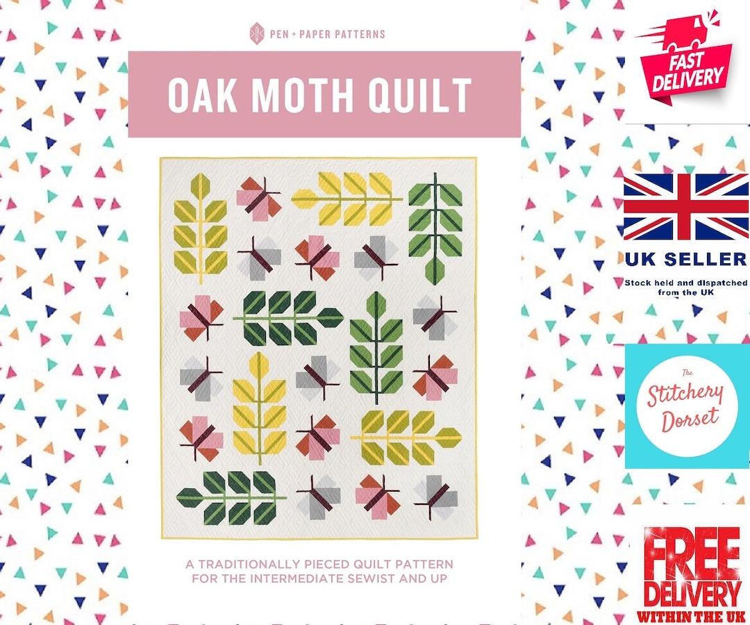 Oak Moth Quilt Pattern by Pen and Paper Designs 57 Inch by 67.5 Inch ...