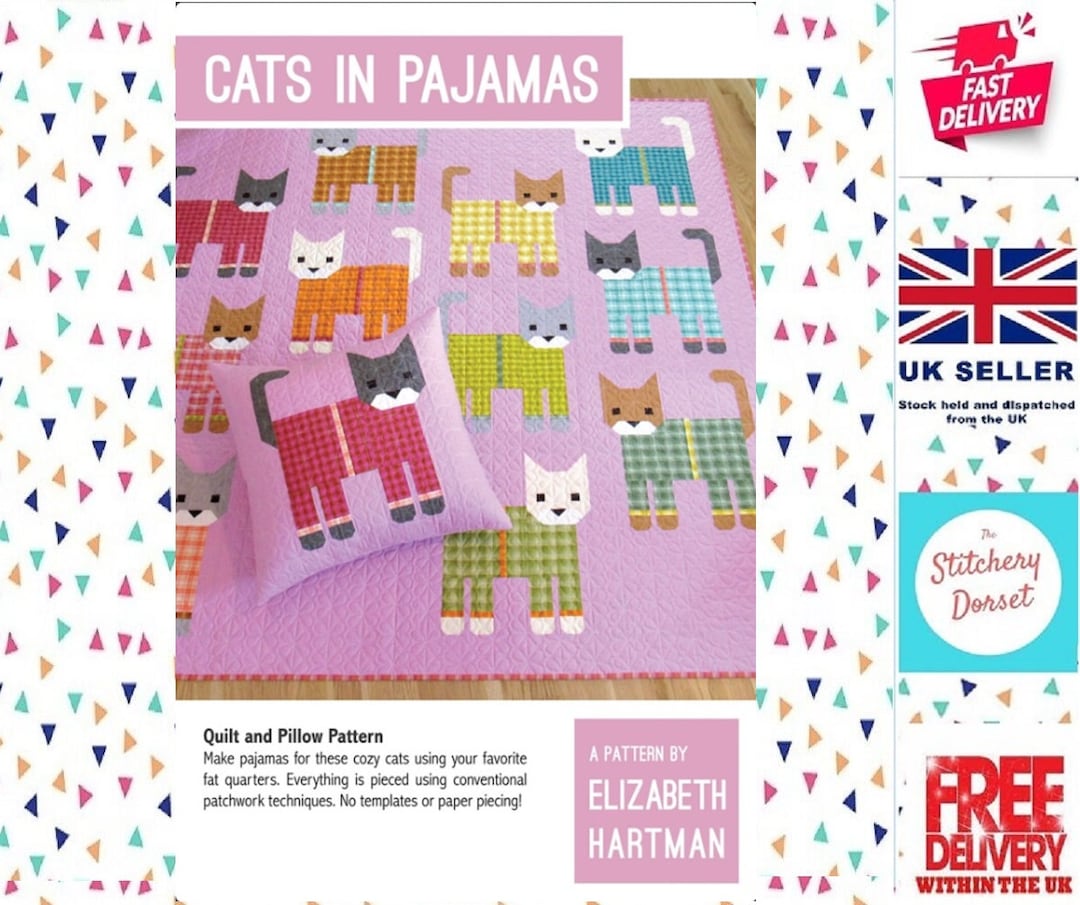 Cats in Pajamas, Elizabeth Hartman Quilt and Pillow Pattern No.eh-074 ...