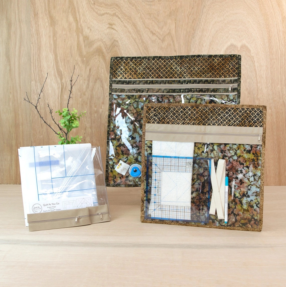 June Tailor Quilt as You Go Project Bag Kit. Make 2 Project Bags 1x16 ...