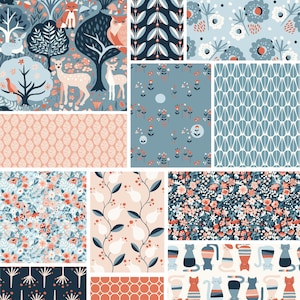 Woodland Flora Dawn From Modern Love by Monaluna Fabrics - 100 % ...