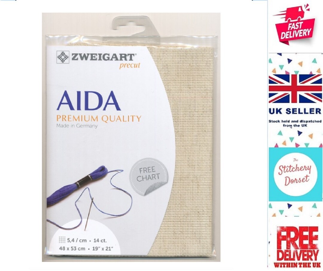 16 Count Linen 3321/54 Aida Fabric Piece Zweigart 48 X 53cm 19"*21 ...