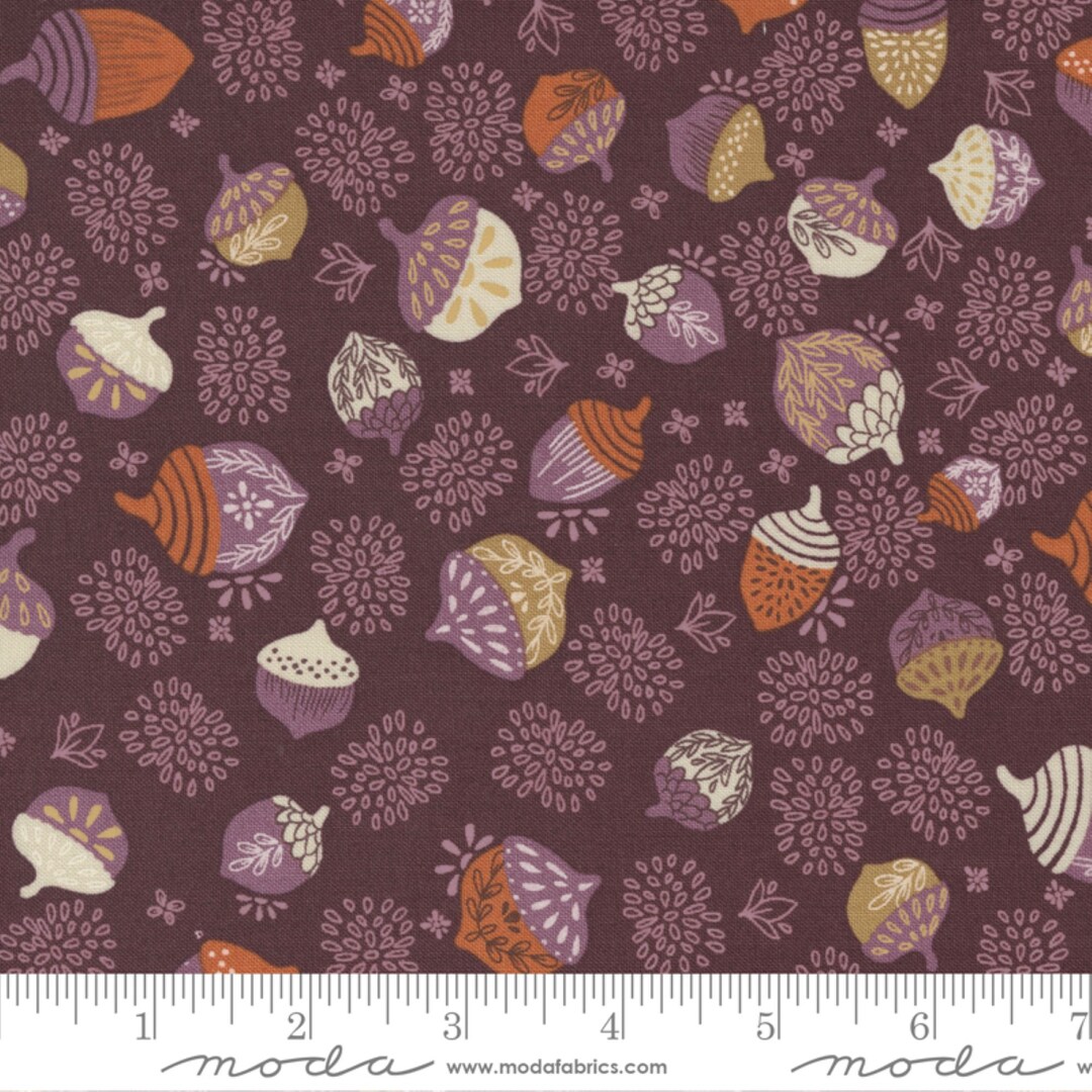 MODA Slow Stroll by Fancy That Designs No. 45542 18 Plum. Acorns on ...