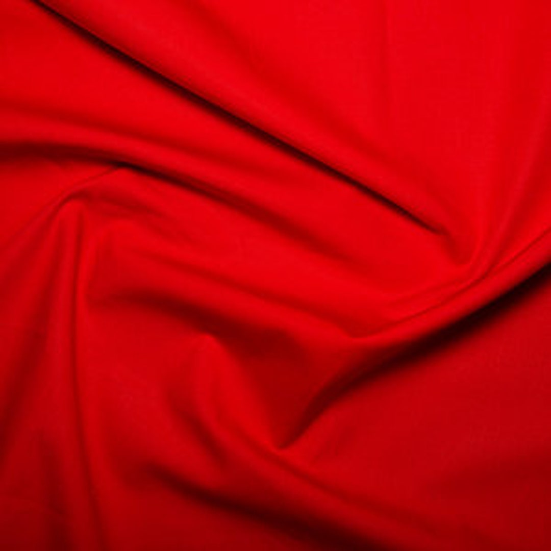 Bright Red Cotton Poplin Fabric, 115cm (45") Wide, 130 Gsm - Free UK ...