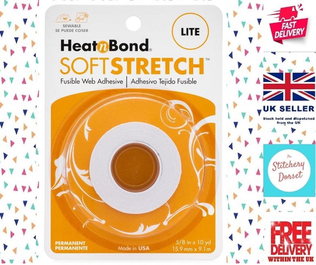 Heat and Bond Soft Stretch Lite Iron-on Adhesive Tape 15.9mm (5/8 In) X ...