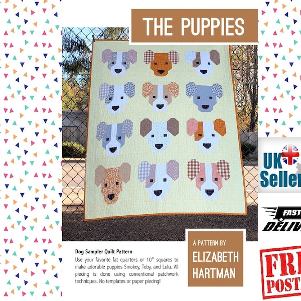 Puppies Elizabeth Hartman Quilt Pattern - Etsy