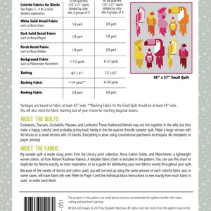 Pretty Birds Elizabeth Hartman Quilt and Pillow Pattern No.eh-051 ...