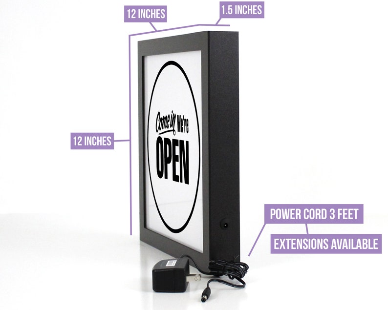 Lighted Open Sign Open Light Come in We're Open We Are - Etsy Canada