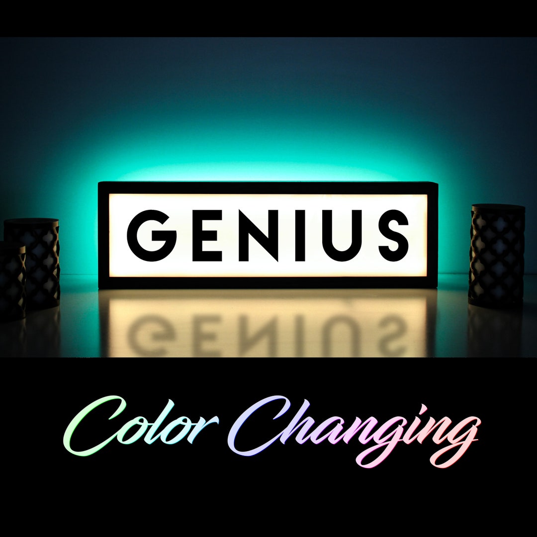 Genius Sign Genius Remote Control Sign Light up Sign - Etsy