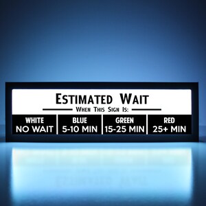 Estimated Wait Time Sign Wait Sign No Wait Sign Estimated - Etsy