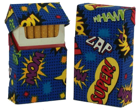 Cigarette Case-Comic Book Fabric Smoking Jacket-Corrugated | Etsy
