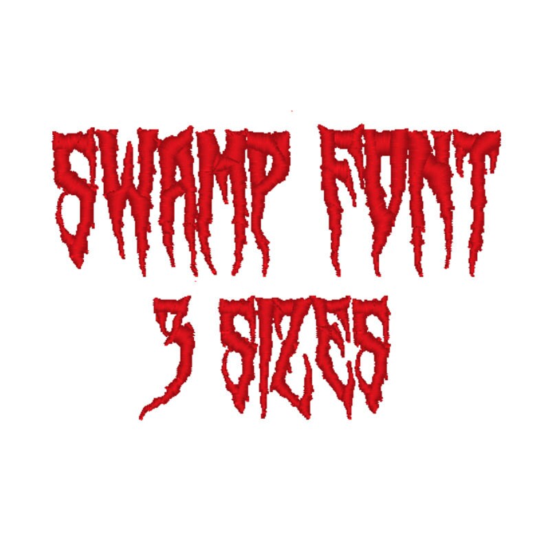Swamp Font Embroidery machine. 3 Sizes | Etsy