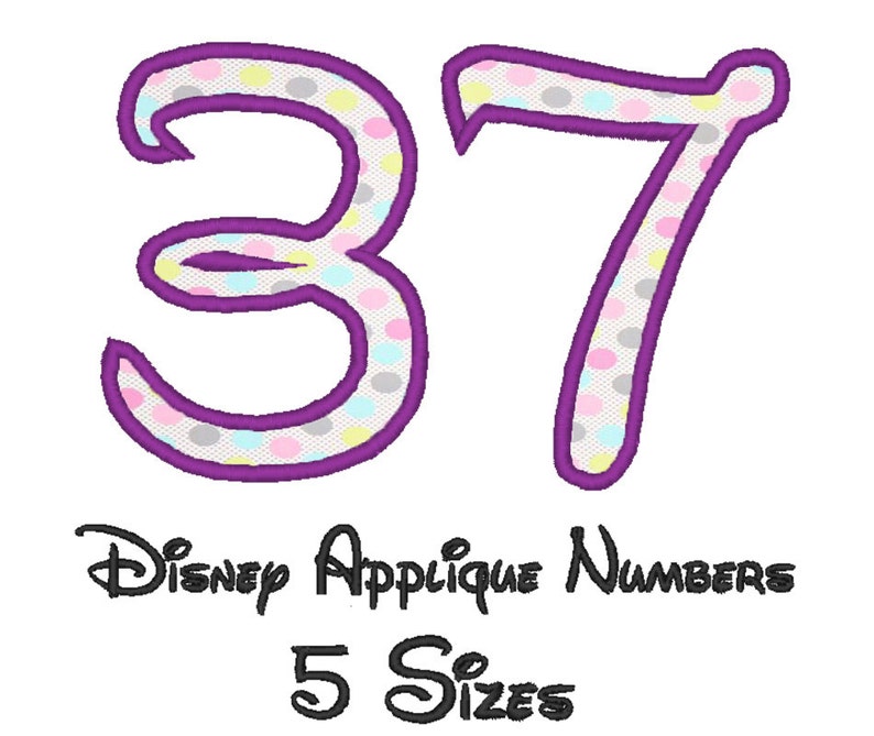 Disney Numbers Applique Embroidery Machine 5 Sizes | Etsy