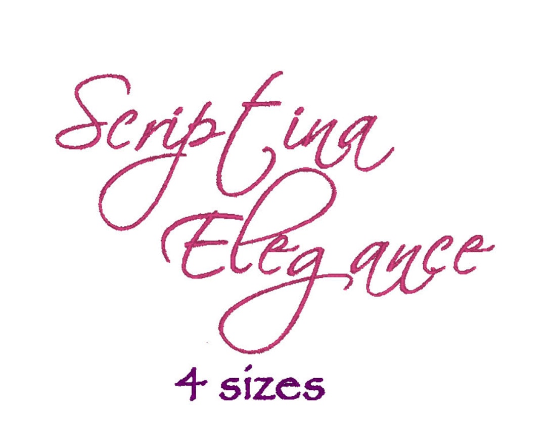 Scriptina Elegance Font Embroidery Design. 4 Sizes - Etsy
