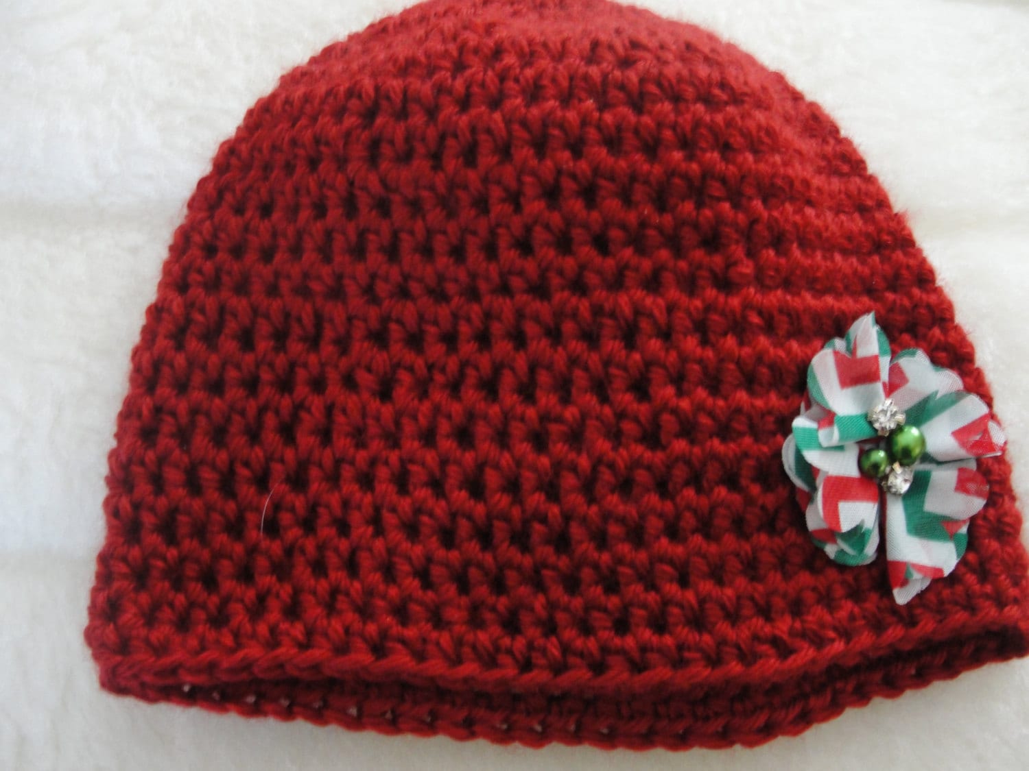 Little Red Hat For A 12 18 Month Old With A Christmas Flower Etsy little-red-hat-for-a-12-18-month-old-with-a-christmas-flower-etsy