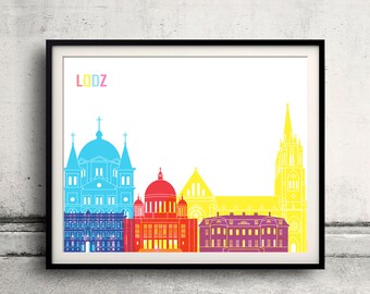 Lodz Skyline Poster Fine Art Print Glicee Poster Decor Home Gift ...