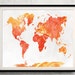 World Map in Watercolor 18 - Fine Art Print Glicee Poster Decor Home ...