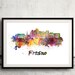 Fresno Skyline in Watercolor Over White Background With Name of City ...