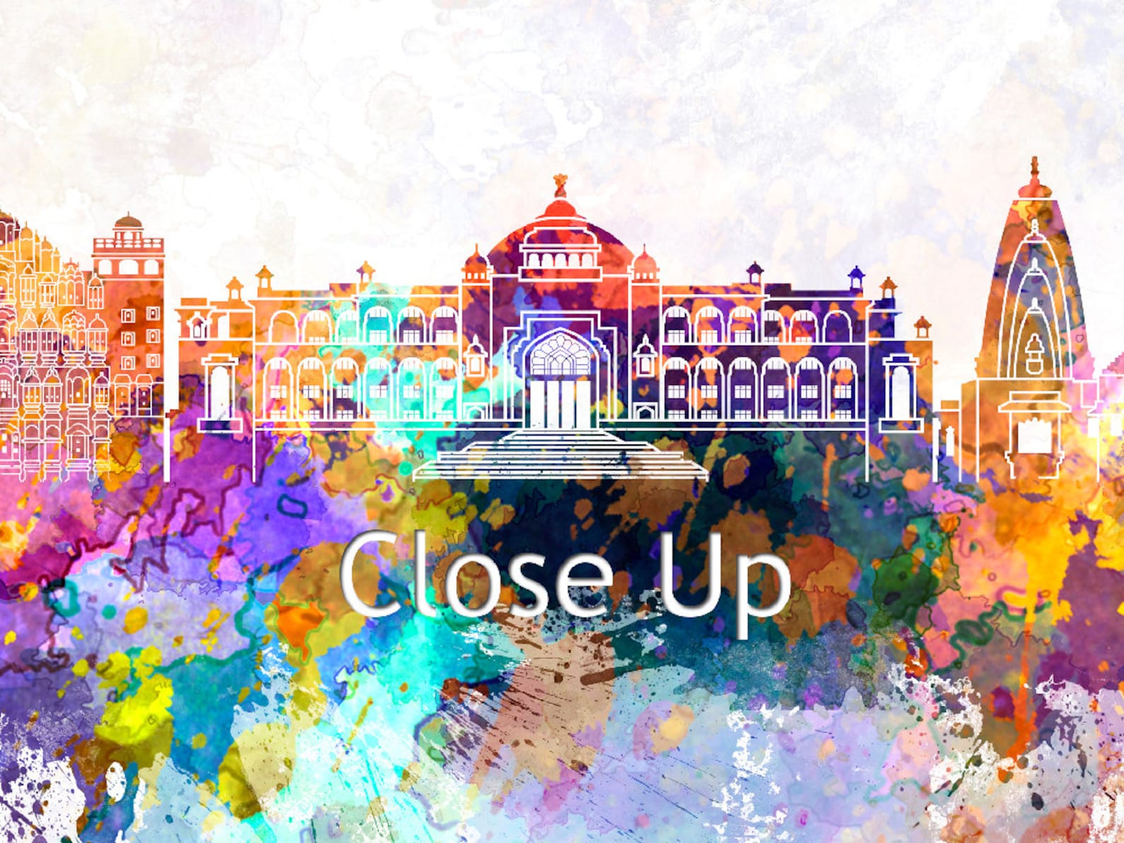 Jaipur Skyline in Watercolor Background Poster Digital Wall - Etsy