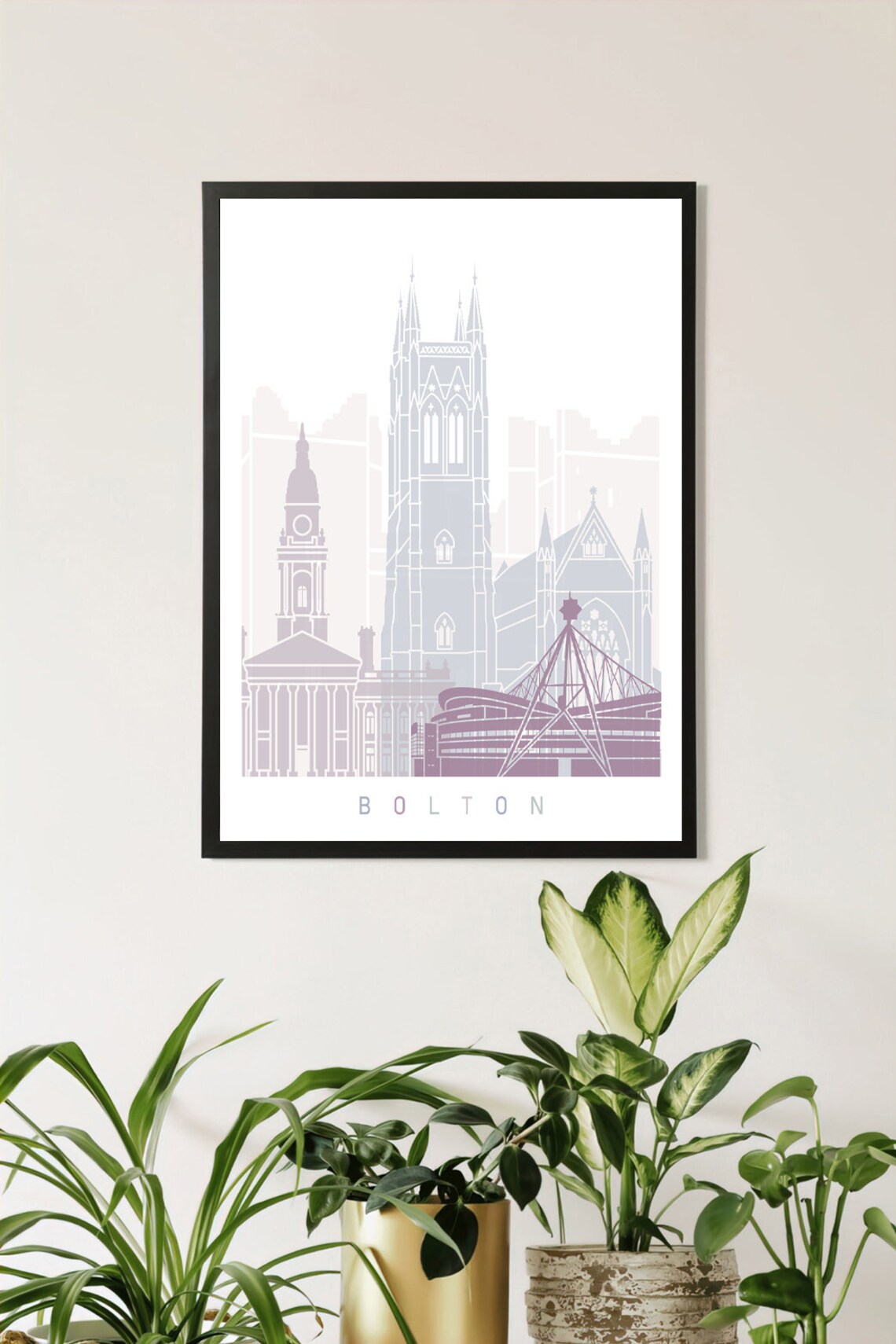 Bolton Skyline Poster - Fine Art Print Landmarks Skyline Poster Gift ...
