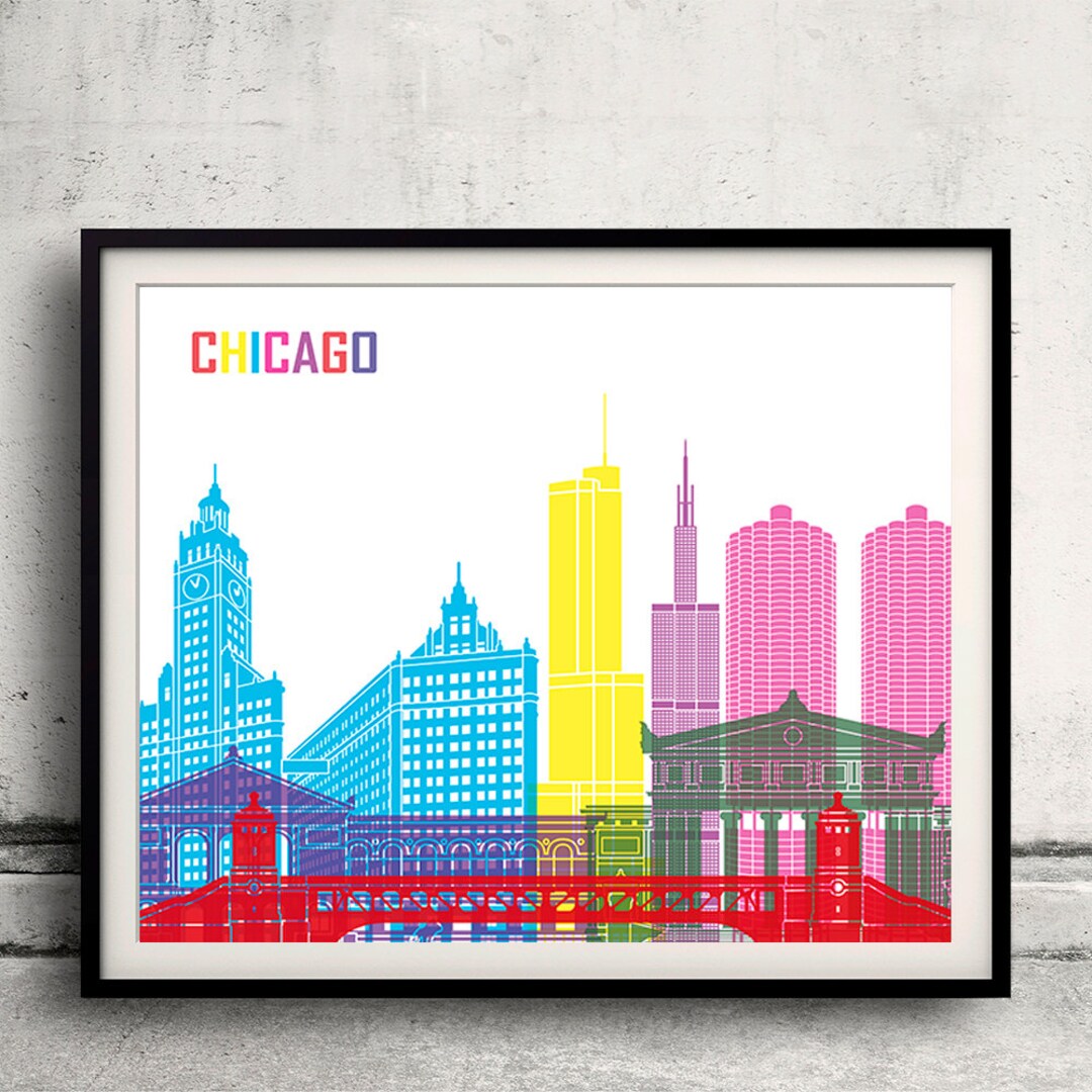 Chicago Skyline Pop Art