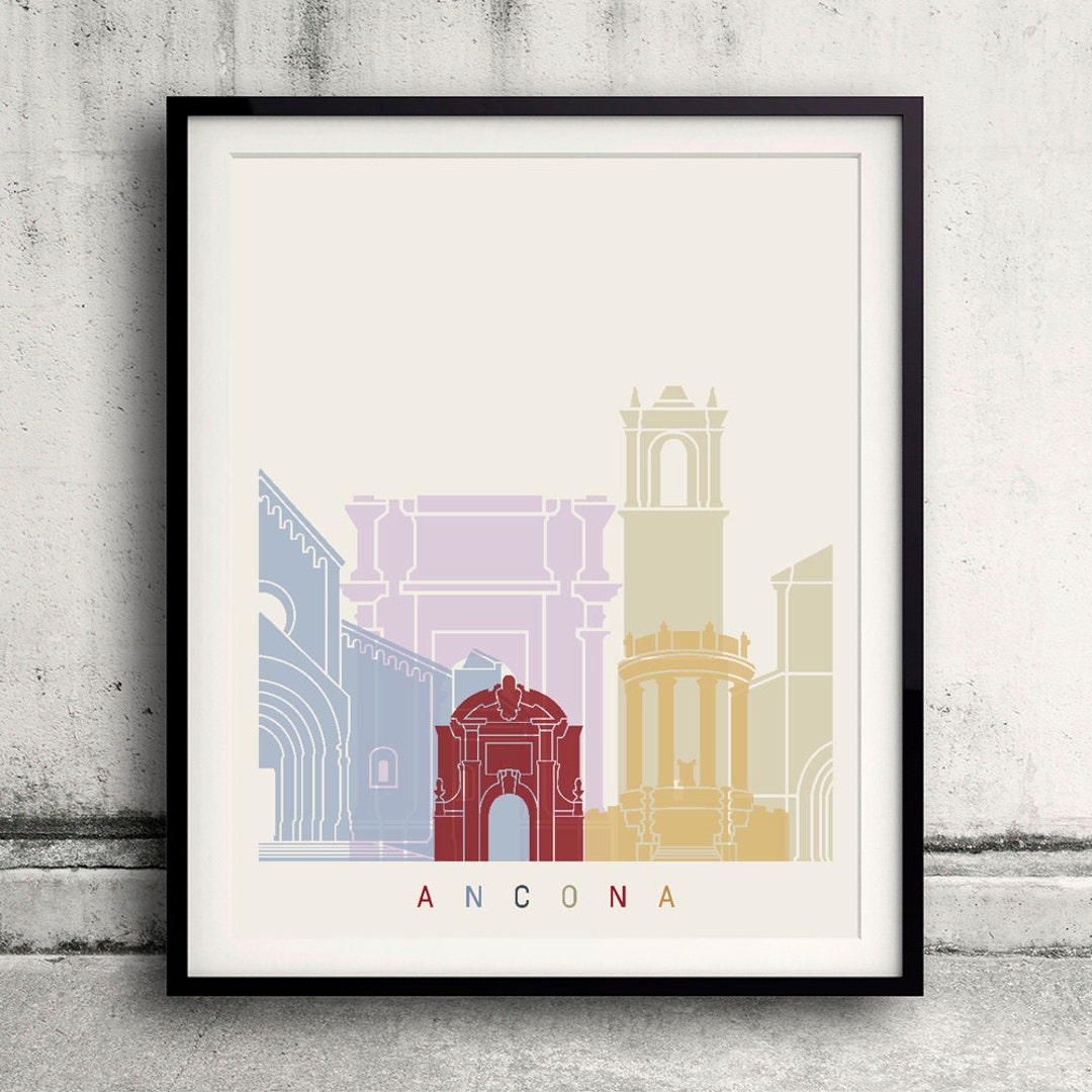 Ancona Skyline Poster - Fine Art Print Landmarks Skyline Poster Gift ...