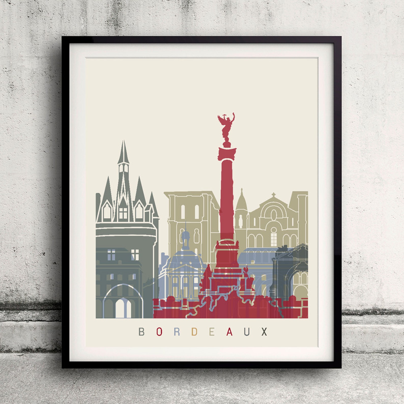 Bordeaux Skyline Poster - Fine Art Print Landmarks Skyline Poster Gift ...