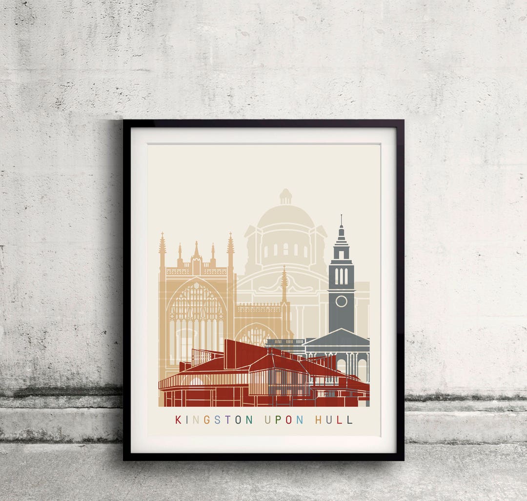 Kingston Upon Hull Skyline Poster - Fine Art Print Landmarks Skyline ...