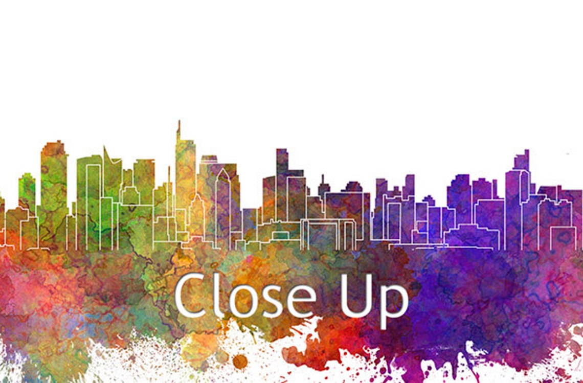 Makati Skyline in Watercolor Over White Background With Name of City ...